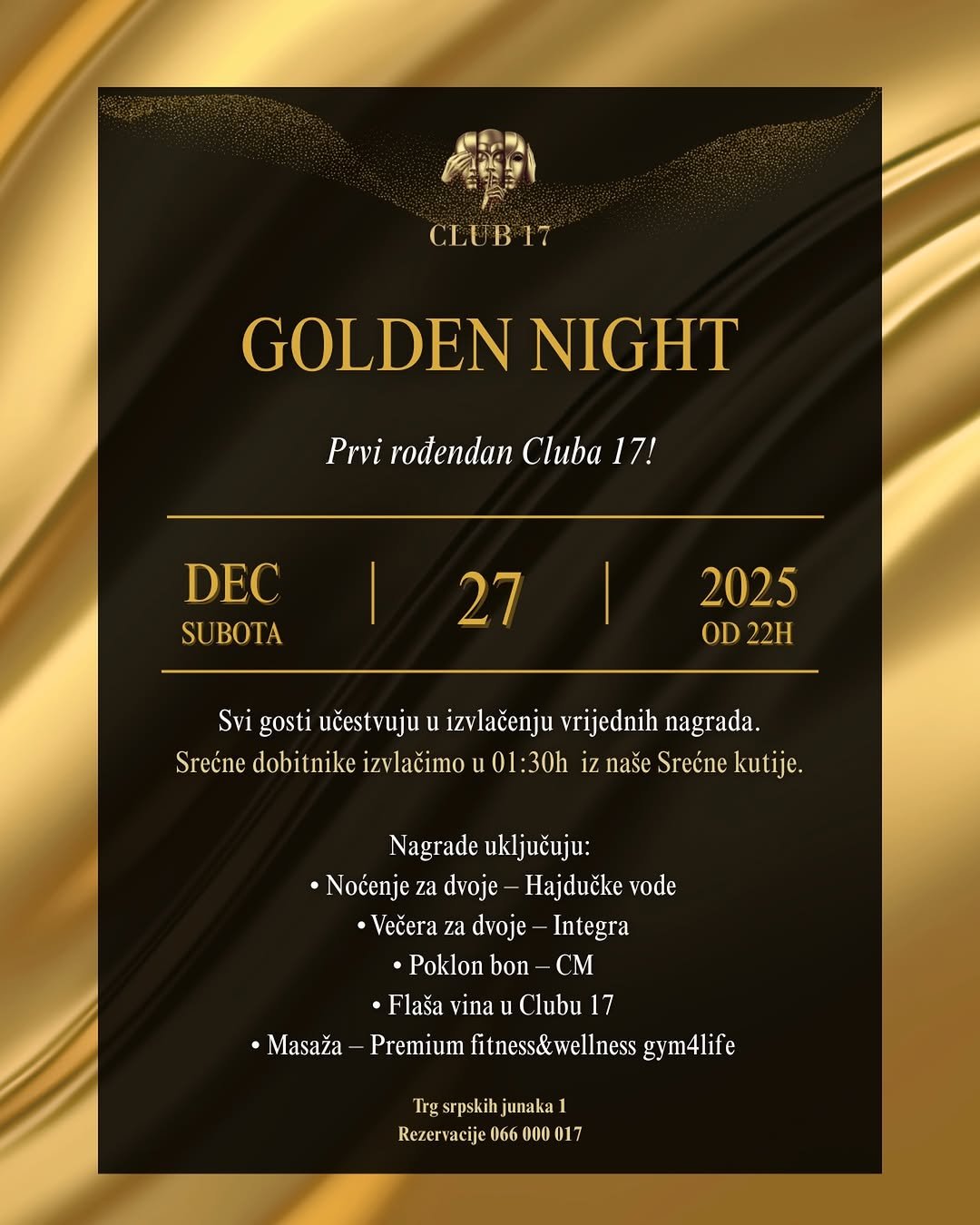 Prvi rođendan – GOLDEN NIGHT - Kamo Sutra